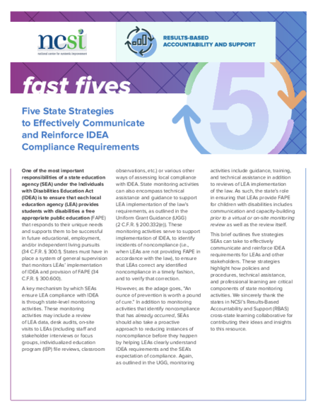 Five State Strategies to Effectively Communicate and Reinforce IDEA ...