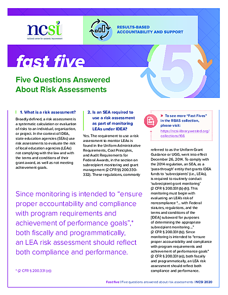 Fast Five: Five Questions Answered About Risk Assessments – National ...