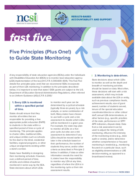 Five Principles (Plus One!) to Guide State Monitoring – National Center ...