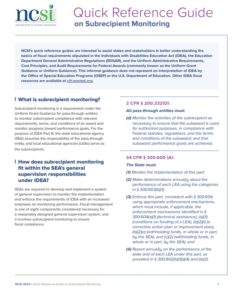 Quick Reference Guide on Subrecipient Monitoring – National Center for ...